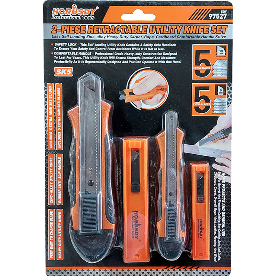 2PC Retractable Utility Knife Set (Horusdy) - D Market Place